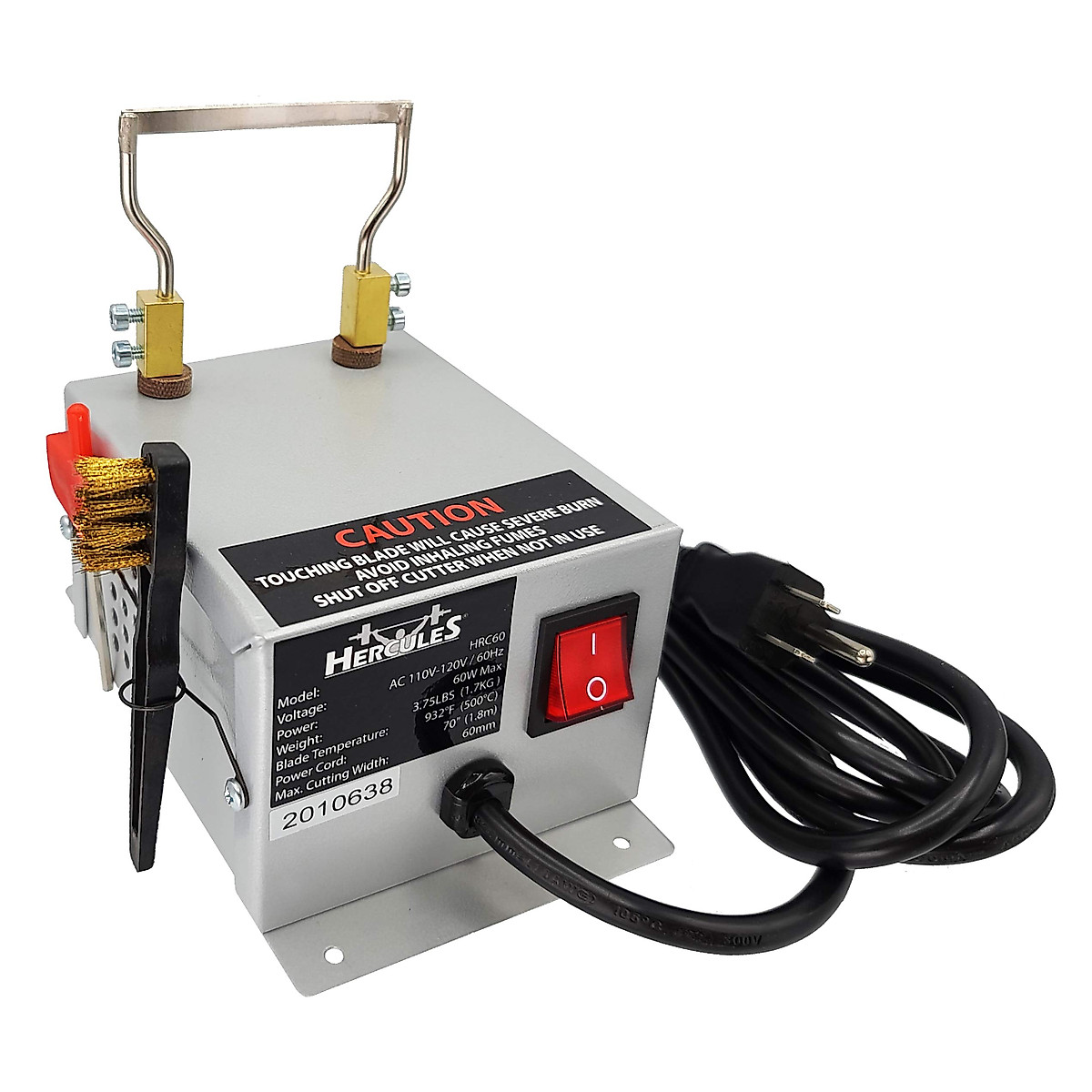 Hercules Hot Knife Rope Cutter - Electric Benchtop 60mm Thermal Cutting Blade for Braid Fabric Webbing Belting Ribbon & More - Hotknife Hot Wire Cutting Tool & Heat Sealer (110V, 60W)