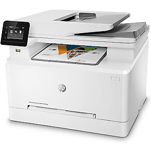 HP Color Laserjet Pro M283fdwA Wireless All-in-One Laser Printer, Print Scan Copy, Remote Mobile Print, Auto 2-Sided Printing, 22 ppm, 250-Sheet, Works with Alexa, Bundle with JAWFOAL Printer Cable