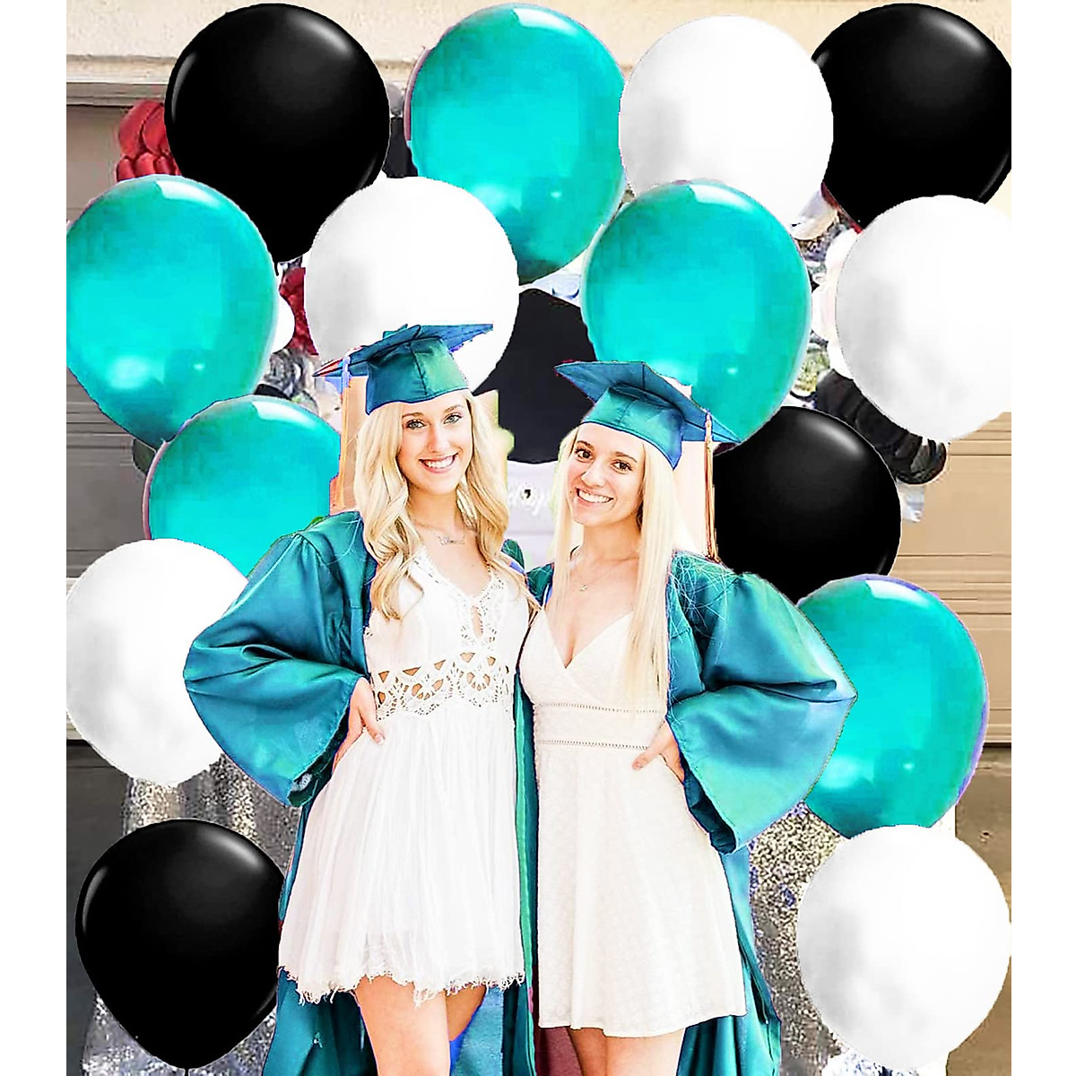 Teal Graduation Party Decorations 2024/Teal Turquoise Black Balloons/Teal Black Graduation Decorations 2024 30pcs Balloons Breakfast Turquoise Black Birthday Decorations Bridal Shower
