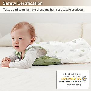 TURMINUS Baby Sleep Sack, 2.0 TOG Baby Wearable Blanket with Plush Minky Dot Sleeveless Cotton Toddler Sleeping Sack with 2-Way Zipper for Newborn Infants, Green, L(12-24 Months)