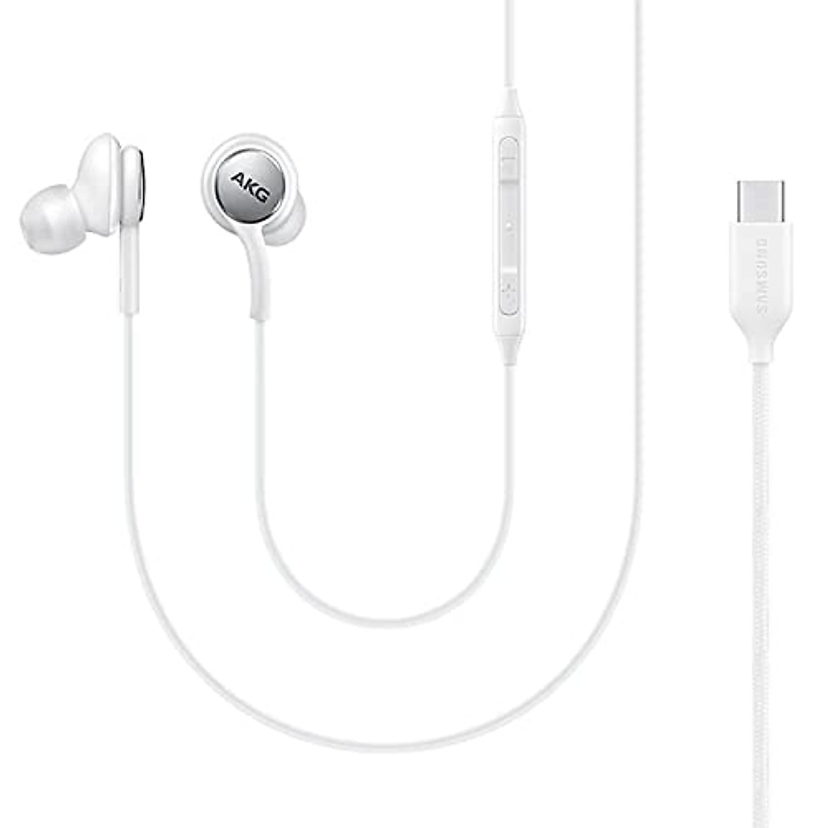 2022 Wired Earbud Stereo Headset for Samsung Galaxy S22 Ultra S21 Ultra Galaxy S20 Ultra 5G, Note 10, Note 10+ - Designed by AKG - C-Connector with Microphone and Volume Remote - White