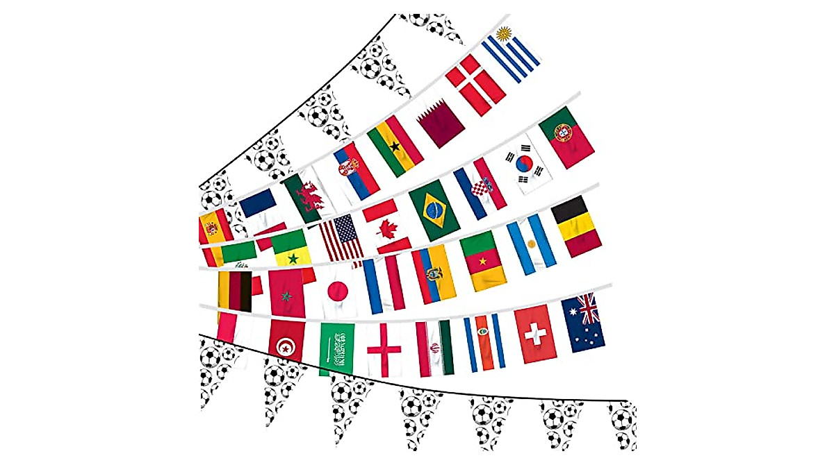 MOVINPE 2022 World Cup Bunting Set – Decor for Soccer Fans & Events