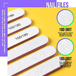 FANDAMEI Nail Buffer File, Professional Nail Tools kit with 6PCS Rectangular Nail Buffer Block, 6PCS 100/180 Nail Files and 1PCS 1000/4000 Nail Buffer. Nail Buffer File Kit for Nail Care