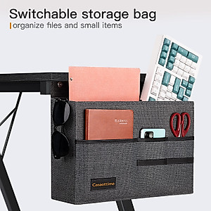 Casaottima L Shaped Gaming Desk, 66" Home Office Desk with Round Corner, Computer Desk with Large Monitor Stand Desk Workstation, Black