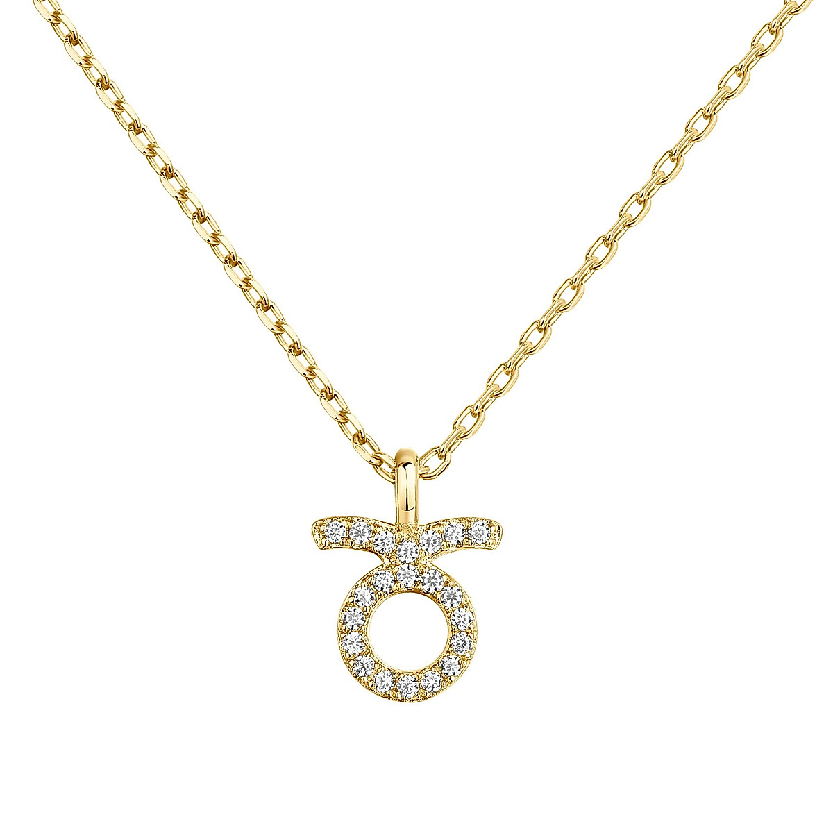 PAVOI 14K Yellow Gold Plated CZ Astrology Necklace - Astrology Gifts For Women - Zodiac Necklaces - Taurus