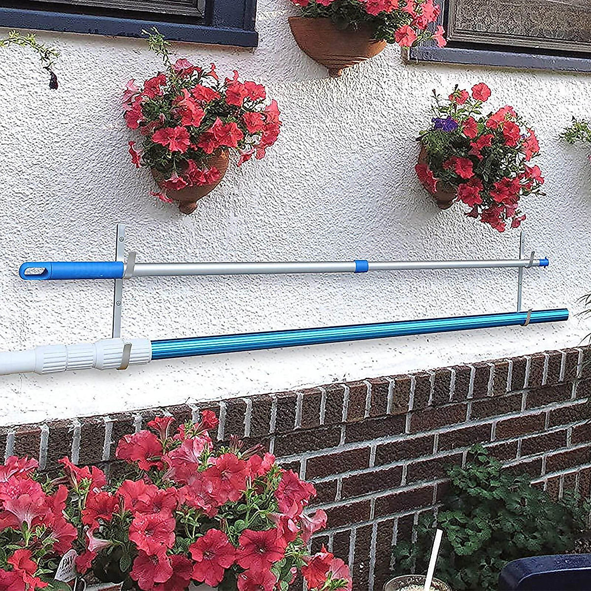 Orgrimmar Pool Pole Hanger Premium 4pc Aluminium Holder Pool Fens Hooks for Telescopic Poles, Skimmer Net, Brush, Vacuum Hose