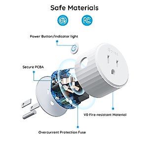 Govee Smart Plug, WiFi Outlet Compatible with Alexa and Google Assistant, Mini Smart Home Plugs with Timer Fuction & Group Controller, No Hub Required, ETL & FCC Certified, 2.4G WiFi Only (1 Pack)