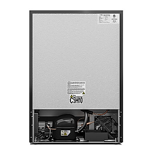 KoolMore 23.4” Inches Small Built-In Glass Door Refrigerator and Beverage Cooler for Soda Cans, 6 Wire Shelves, Adjustable Temperature Range [5.1 Cu. Ft.], 24" Inch (KM-BIR5C-GD)