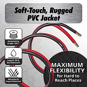 InstallGear 10 Gauge Wire (50ft) Copper Clad Aluminum CAA - Primary Automotive Wire, Car Amplifier Power & Ground Cable, Battery Cable, Car Audio Speaker Stereo, RV Trailer Wiring Welding Cable 10ga