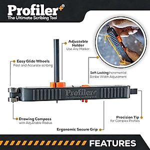 Profiler+ - The Ultimate Scribing Tool - Transfer the Outline of Any Surface onto Any Material - Woodworking Scribe Tool, Precise Contour Gauge Scriber & Construction Tool