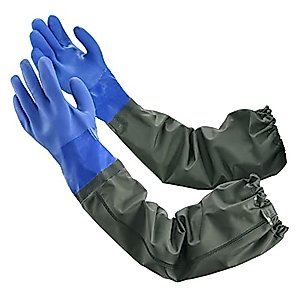 MUMUKE Extra-long 28" Rubber Gloves, RubberGloves,waterproofing long rubber gloves heavy ，dutyaquarium gloves