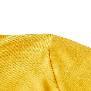 Spring&Gege Little & Big Boys Girls Long Sleeve Mock Turtleneck T-Shirt Cotton Base Layer Tops, Yellow, Size 9-10 Years