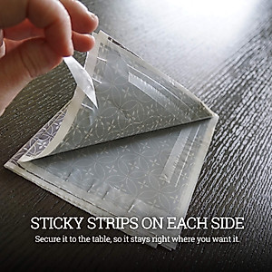 Gray and White Disposable Placemats for Baby, Toddlers, Children and Adults - Sticky Toppers for Tables - Restaurant, Travel, Airplane Tray Covers, Schools - 40 Pack