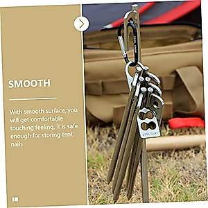 Outanaya Canopies Accessory Bike Attachment Pegs Camping Container Stake Garden Daily Peg Outdoor Spikes Stakes Holder Practical Spike with Hiking Tool Convenient for Steel Nail Camping Storage Tools