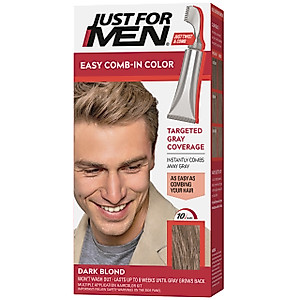 Just For Men Easy Comb-In Color Mens Hair Dye, Easy No Mix Application with Comb Applicator - Dark Blond, A-15, Pack of 1