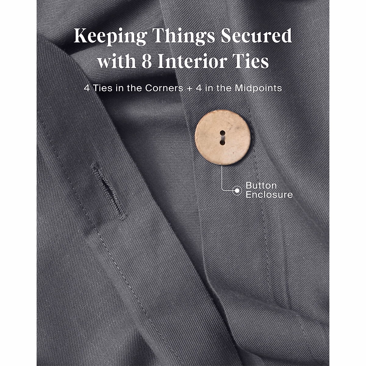 Lasuens Linen Duvet Cover Set Queen - 70% Viscose from Bamboo 30% Flax Linen, Soft Cooling and Airy Comforter Cover, Luxury Bedding Set, 1 Duvet Cover, 2 Shams, 3 Pieces, Quiet Shade Grey - 90" x 92"