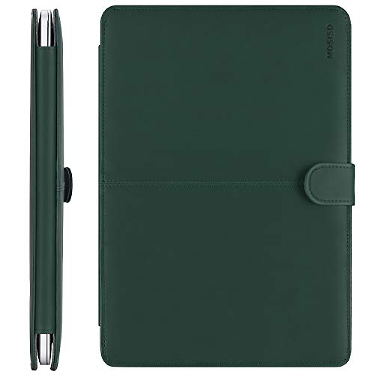 MOSISO Case Compatible with MacBook Air 13 inch M2 A2681 M1 A2337 A2179 A1932/Pro 13 inch M2 M1 A2338 A2251 A2289 A2159 A1989 A1706 A1708, PU Leather Folio Protective Stand Cover, Deep Teal