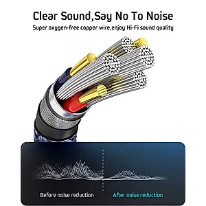 AINOPE Aux Cables [2-Pack/8.2ft], 90°Angled 3.5mm Aux Cord[Hi-Fi Sound, Nylon Braided] Male to Male Stereo Audio Cables Compatible with Car, Studio, Recorder, Smartphone- Grey