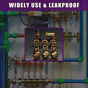 2PCS Brass Garden Hose Elbow Connector, 90-Degree Heavy Duty Fittings, 3/4 Inch GHT Male & Female Adapter