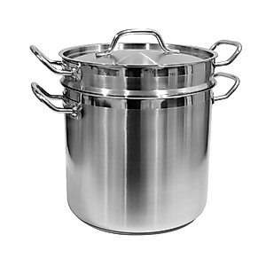 Update International (SDB-08) 8 Qt Induction Ready Double Boiler with Cover, Stainless Steel