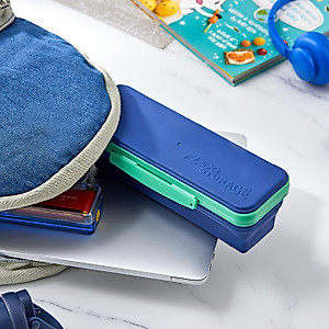 It's Academic Flexi Storage Box with Lid, Compact and Collapsible Pencil Case Design for Craft and School Supplies, Pink and Blue, 2 Pack