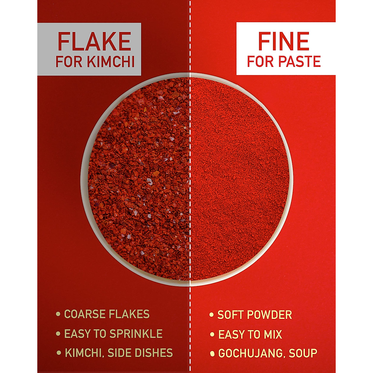 Taekyung Chili Powder For Paste (Fine, 1LB) - Korean Gochugaru. Red Pepper Spice Seasoning for Asian Food. MSG Free.