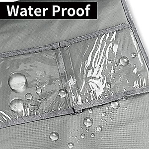 FGSAEOR 5-Shelf Over The Door Hanging Organizer, Closet Organizers and Wall Mount Storage with Clear PVC Window Pocket & 2 Hooks for Nursery Closet Storage, Pantry, Bedroom, Baby Diapers (1Pack-Grey)