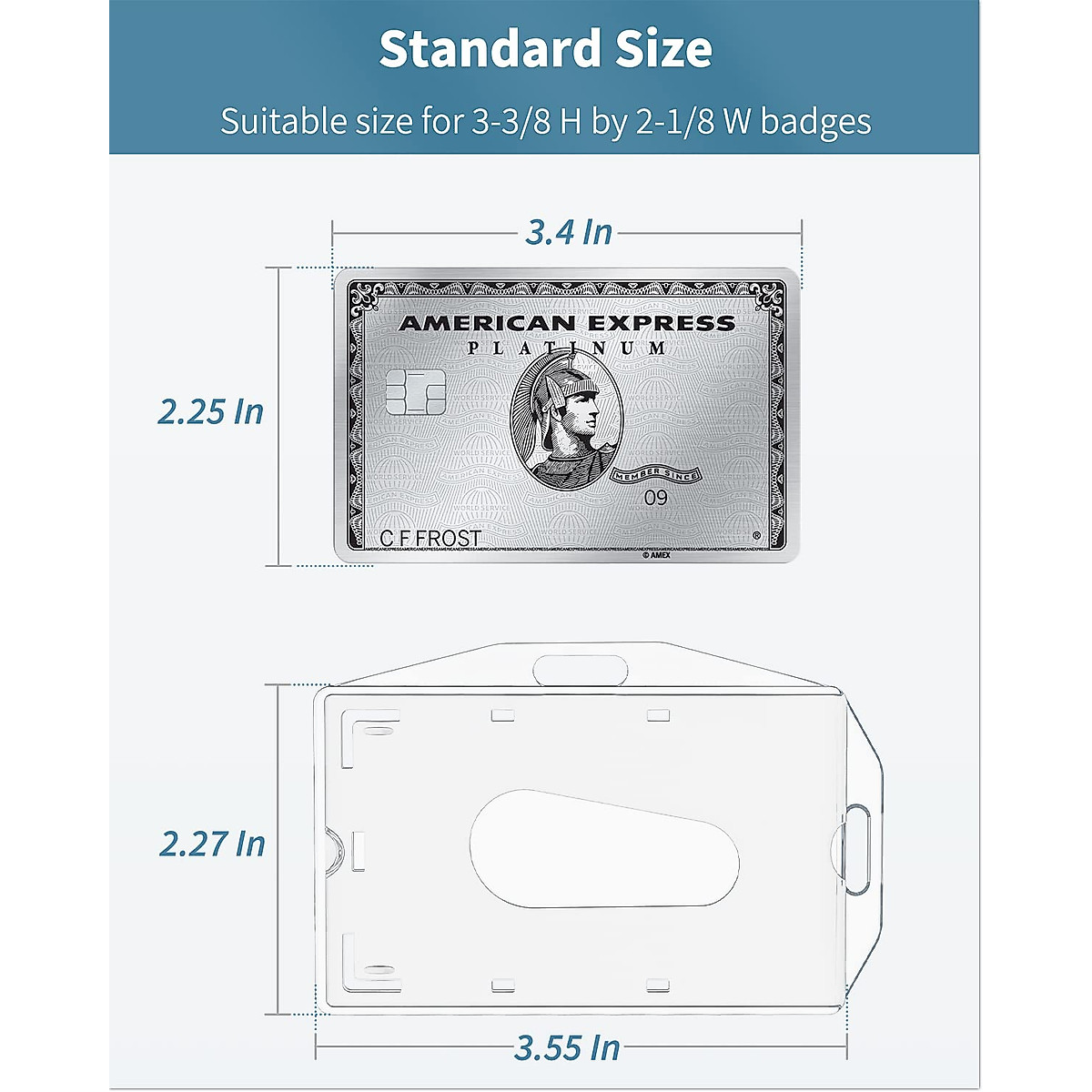 Pawfly 5 Pack Vertical and Horizontal 1-Card Badge Holder with Thumb Slot Single Card Hard Transparent PC Case Protector for Office School ID Credit Card Driver’s License and Pass