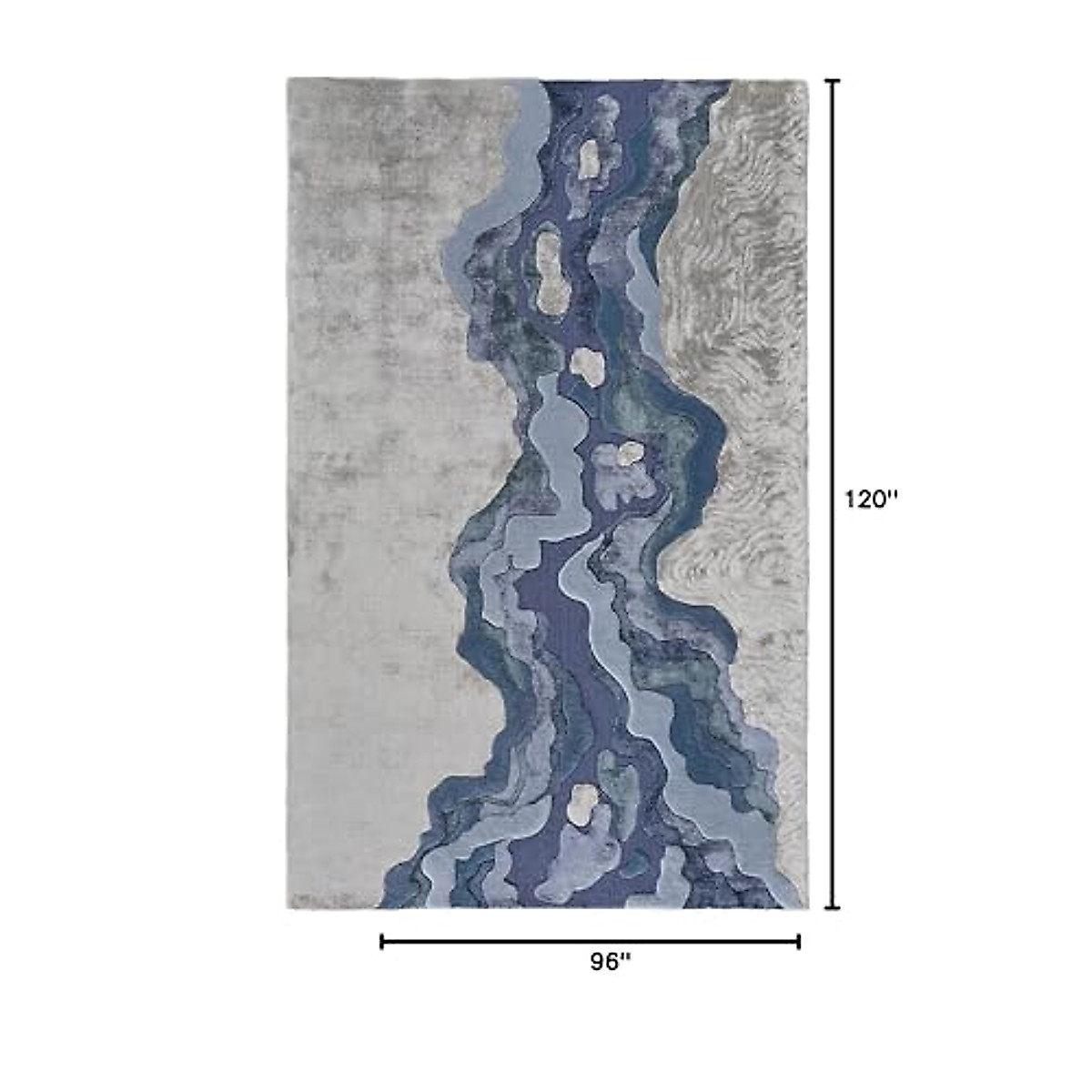 Feizy Serrano Modern Viscose Rug, Blue/Gray, 8' x 10' Area Rug