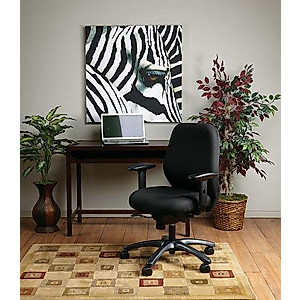 Office Star 24/7 Elite Intensive Use Ergonomic Office Chair with 2-to-1 Synchrony Tilt with Seat Slider, Adjustable Arms and Titanium Finish Aluminum Base, Icon Black