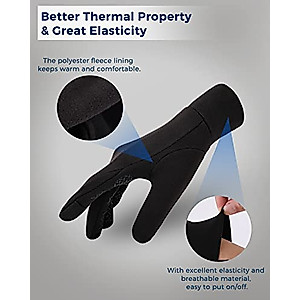 Aegend Running Gloves Women Men Touch Screen Cycling Sports Mittens Liners Warm Gloves, Black, Medium