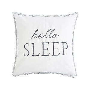 Levtex Home - Santander Grey - Decorative Pillow (18 x 18in.) - Hello Sleep - White and Grey
