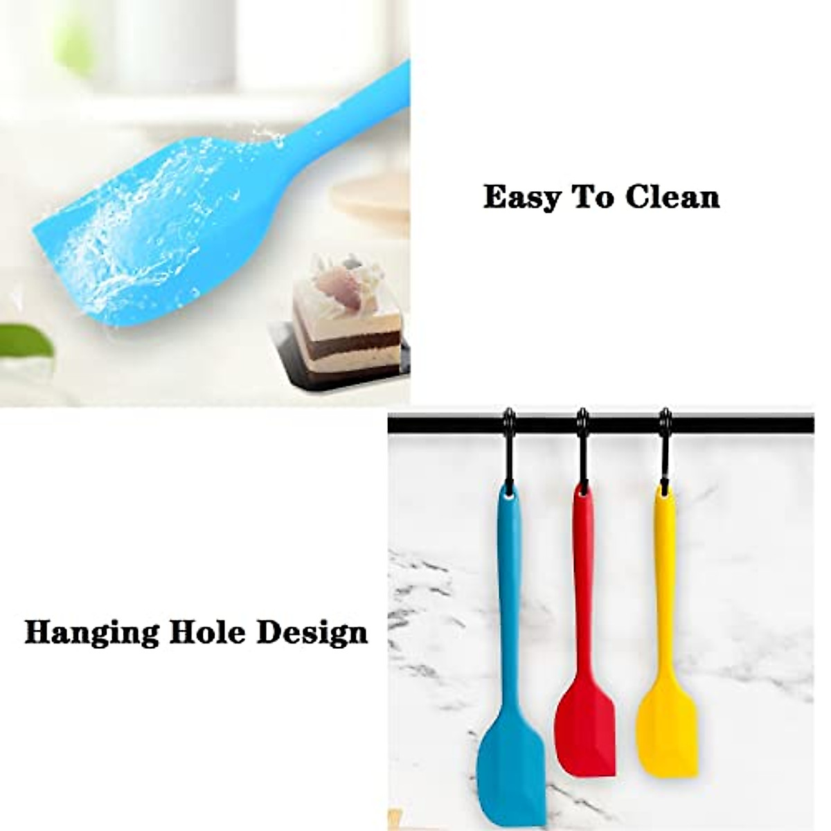 Silicone Spatula Set of 8, 6 Small and 2 Large Non-stick Heat-Resistant Rubber Spatulas with Stainless Steel Core