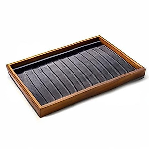 Oirlv Wood 13 Grids Necklace/Bracelet/Pendant Display Tray Jewelry Drawer Organizer Stackable Jewelry Trays(Grey)