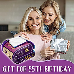 55 Birthday Decorations for Women Men, 55th Birthday Gifts for Men Women, Womens Birthday Gifts, Happy Birthday Gifts for Women, Birthday Gifts for Mom, Wife, Sister Warm Throw Custom Blanket