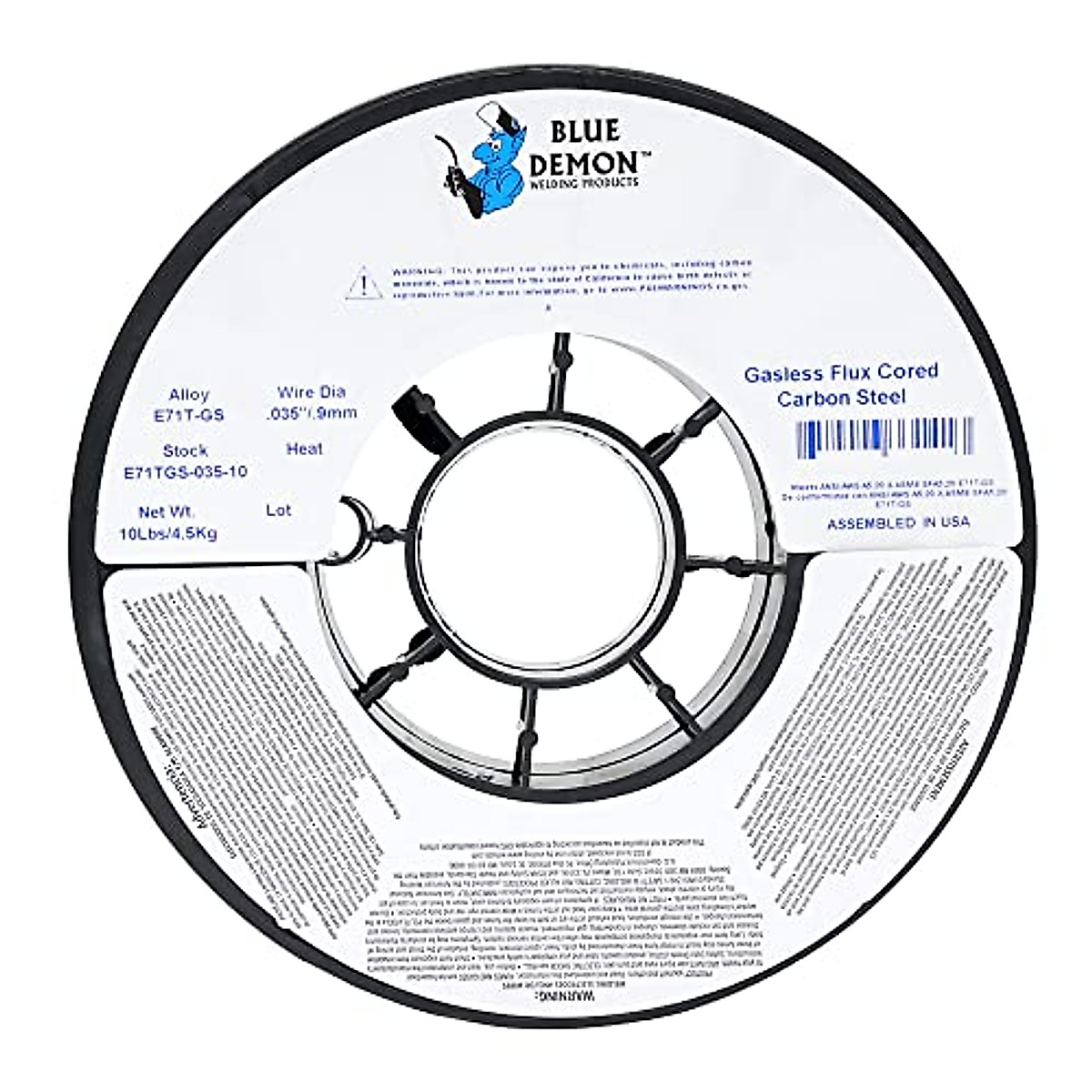 Blue Demon E71TGS .035 X 10# Spool Gasless Flux Core Welding Wire