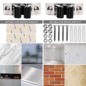 Favbal Mop and Broom Holder Wall Mount, 2PCS Heavy Duty Stainless Steel Broom Hanger Wall Mounted Broom Organizer Garage Organization Tool Organizer Storage for Laundry Room Home Garden Garage