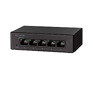 Cisco SF110D-05 Unmanaged Switch | 5 Ports 10/100 | Limited Lifetime Protection (SF110D-05-NA)