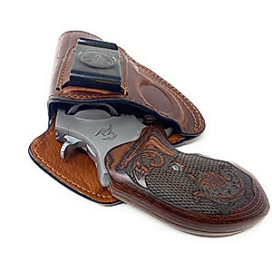 Cardini Leather Premium IWB Leather Holster for Concealed Carry | Fits Smith & Wesson K Frame and N Frame Revolvers, Model 60 | Rock Island M206 2" | Other 38 Special Revolvers