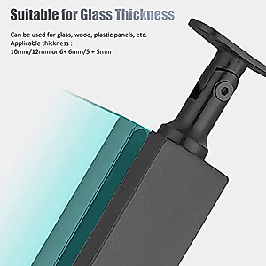 Glass Railing Post Black Metal Glass Railing Post for Indoor Outdoor, Heavy Duty Floor Standing Square Balustrade System with Base Cover, Deck Balcony Loft Guardrails