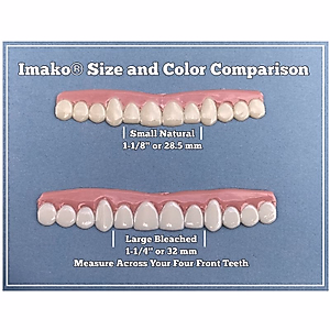Imako Cosmetic Teeth 2 Pack. (Large, Natural) Uppers Only- Arrives Flat. Fit at Home Do it Yourself Smile Makeover!