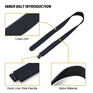 IDOGEAR Molle Battle Belt 2 inch Quick Release Rigger Combat Belt with 1.5 Inch Inner Belt Hook and Loop (Black, Large)