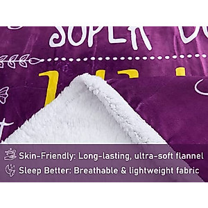 Piwaka Hug Blanket Gifts for Loved One - Cosy Sherpa Fleece Blanket in Purple | Machine Washable Plush Blankets - Heartwarming Gifts - Sentimental Gifts - Get Well Soon Gifts for Women