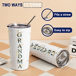 ZOKCC Gifts for Grandma- Best Grandma Stainless Steel Tumbler- Cute Grandma's Mother's Day Birthday Christmas Gifts- Gift for Grammy, Grandmothers, Grandmom from Grandchild Grandson Granddaughter