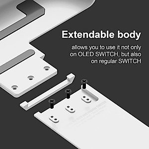 Skull & Co. NeoGrip: an Ergonomic Grip Hard Shell with Replaceable Grips [to fit All Hands Sizes] for Nintendo Switch OLED and Regular Model [No Carrying Case] - White