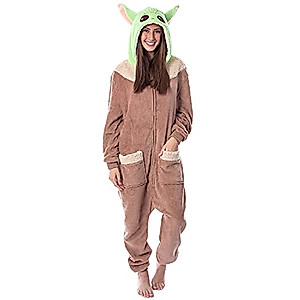 Star Wars The Mandalorian Adult The Child Grogu Kigurumi Union Suit Pajama for Men and Women (L/XL) Multi