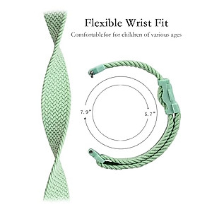Khxriypha Nylon Braided Band for Gizmo Watch Band Replacement Compatible with Gizmo Watch 3 2 1/Gabb Watch 2 1/SyncUP Kids Watch,Adjustable Braided Elastic Sport Loop Watch Bands for Boys and Girls