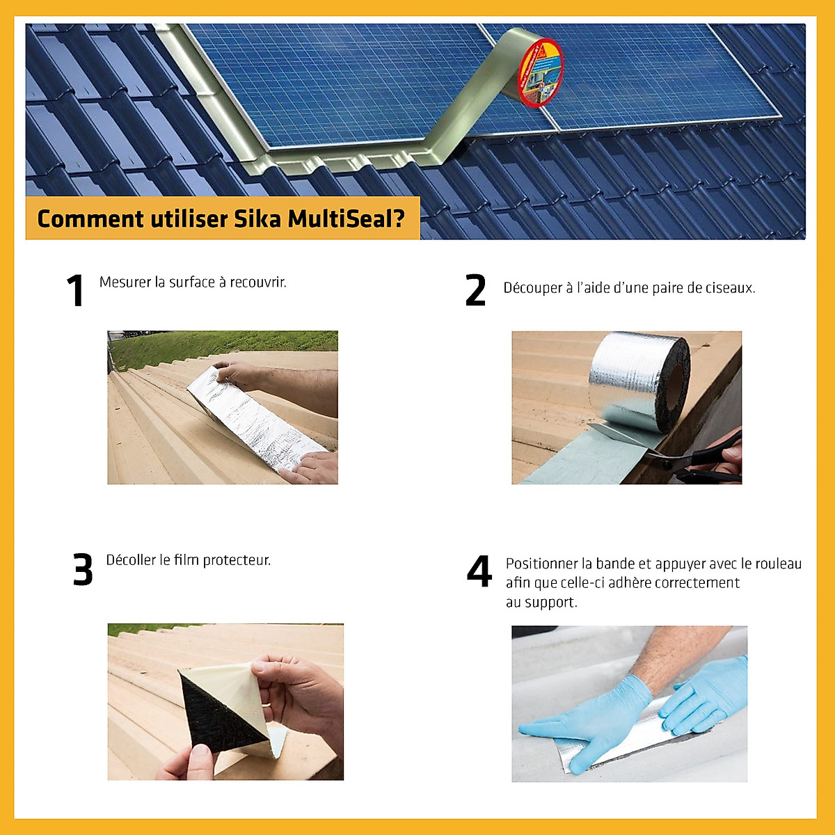 Sika Multiseal, Tear-resistant self-adhesive sealing strip, 300mm x 10m, Grey