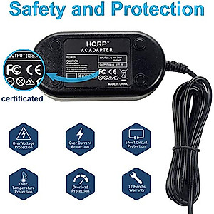 HQRP AC Adapter/Charger Compatible with JVC AP-V14 AP-V15 AP-V16 GZ-MG630A GZ-MG21U GR-D72U GZ-MG27U GR-D93U GR-D371US GR-D375US GR-D395US GR-AX890US GR-D230US GZ-MS100 GR-AXM17U GR-AXM18U Camcorder