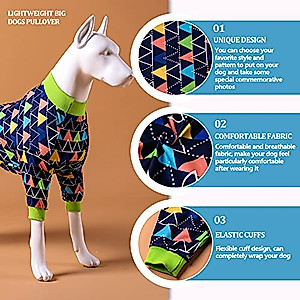 LovinPet Large Dog Pjs Post Surgery Wear/Triangles Blizzard Blue Prints/Post Surgery Shirt/UV Protection, Pet Anxiety Relief, Wound Care for Large Dog Onesies